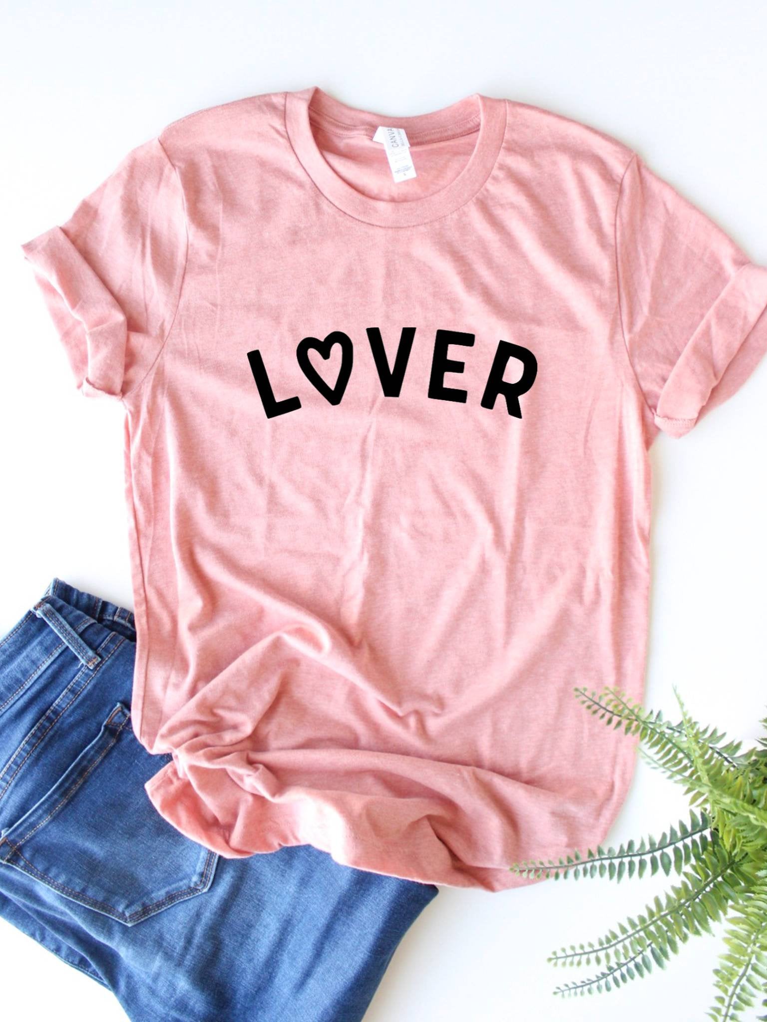 Lover Love Shirt Heart Gift idea For Her Girl Gift | Etsy