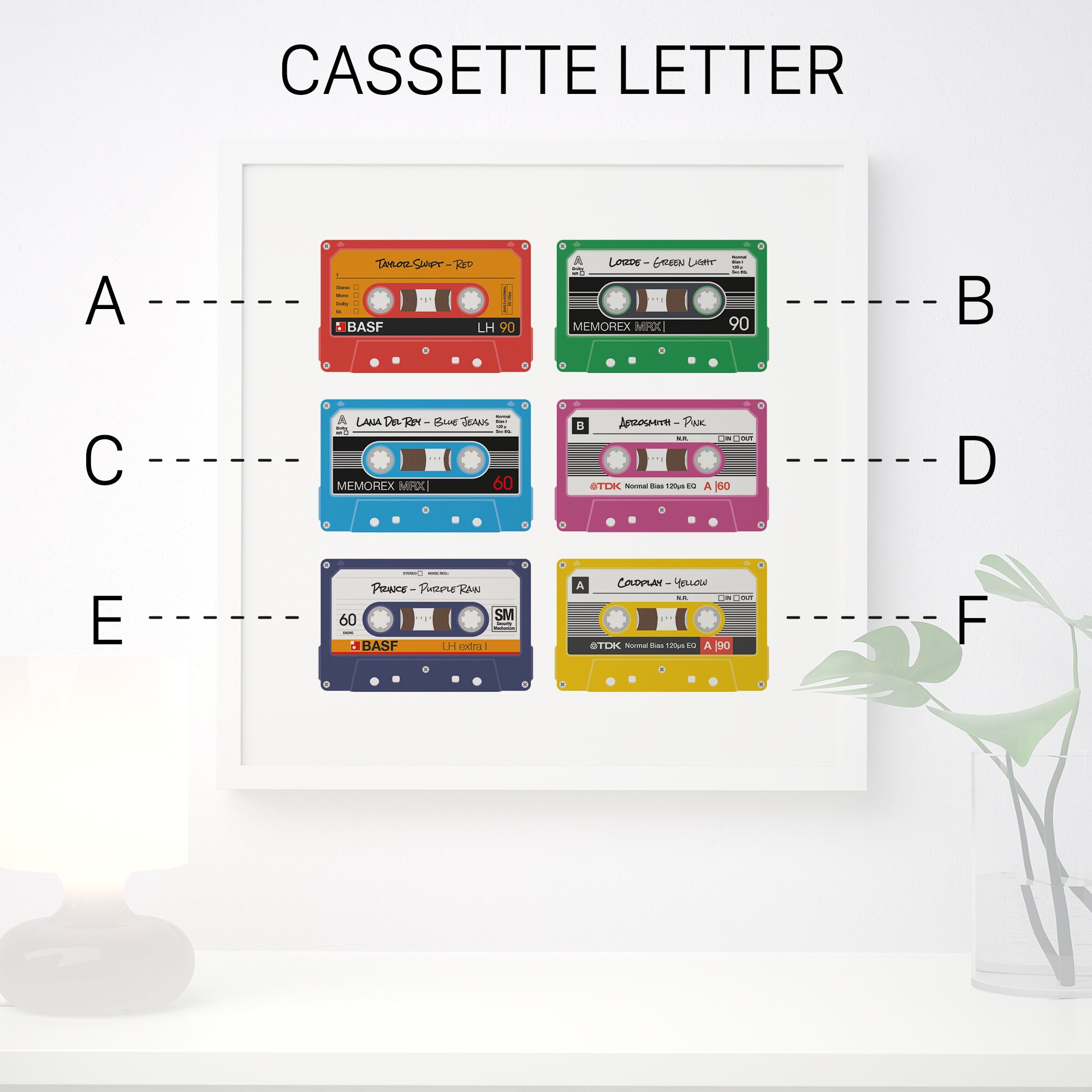 6 Custom Retro Cassette Poster Print Personalised Music Mix | Etsy