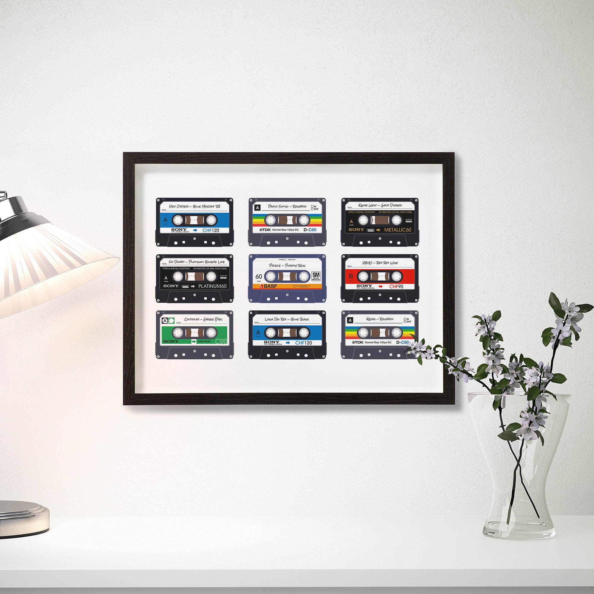 9 Mix Tape Print Custom Wall Illustration Art Choose Your - Etsy UK