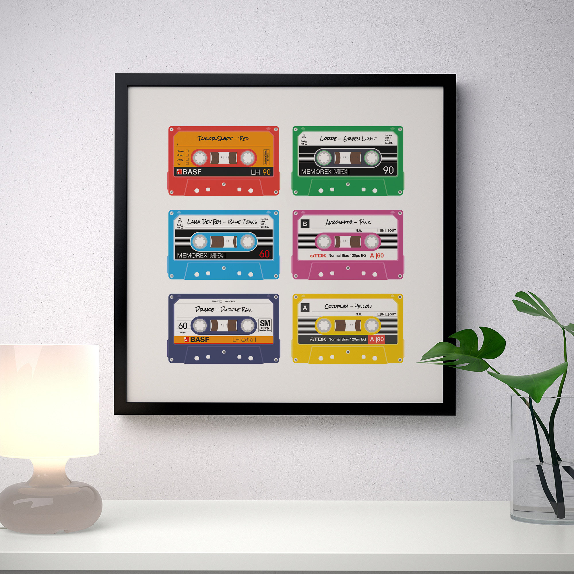 6 Custom Retro Cassette Poster Print Personalised Music Mix | Etsy