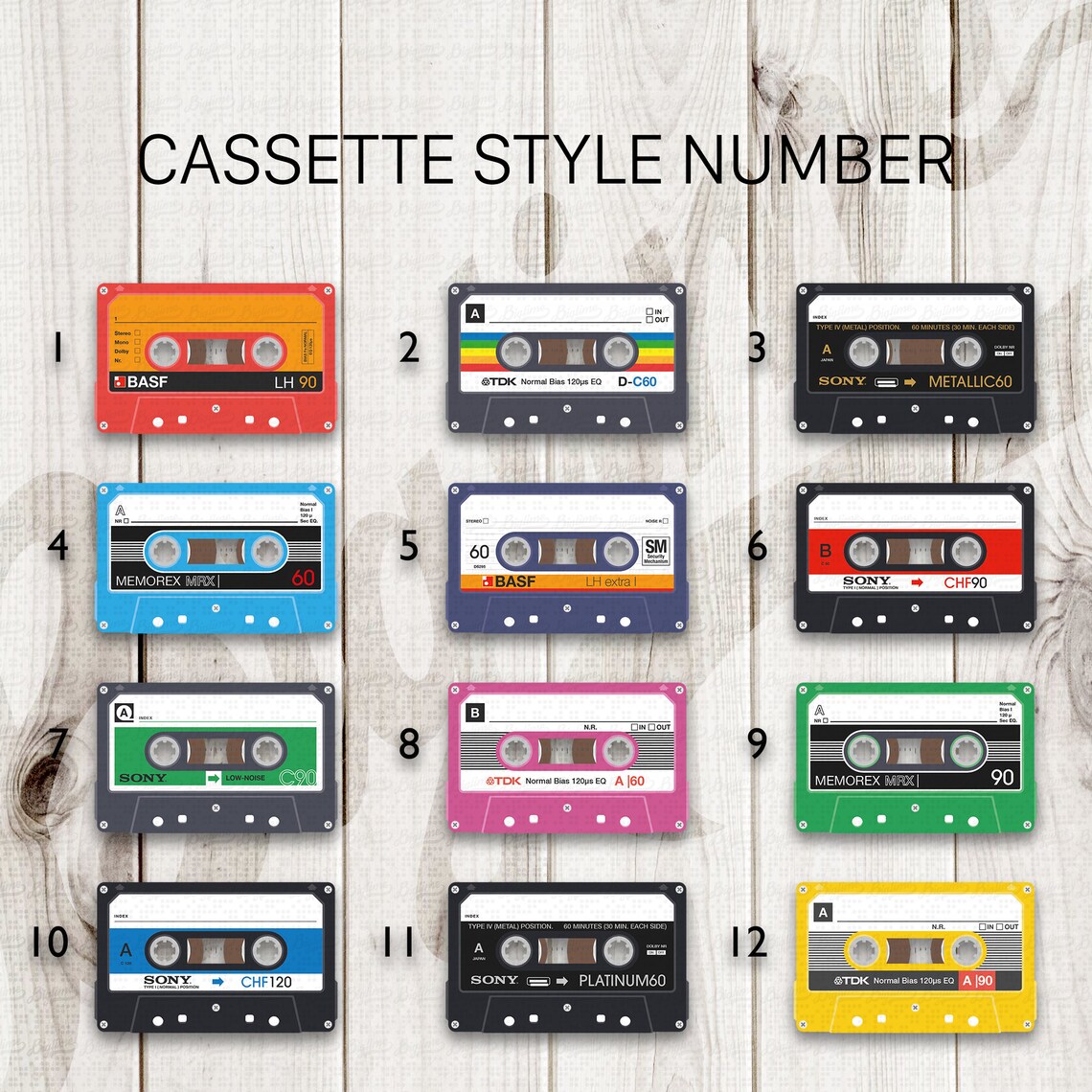 10 Mix Tape Print Custom Wall Illustration Art Choose Your - Etsy Canada