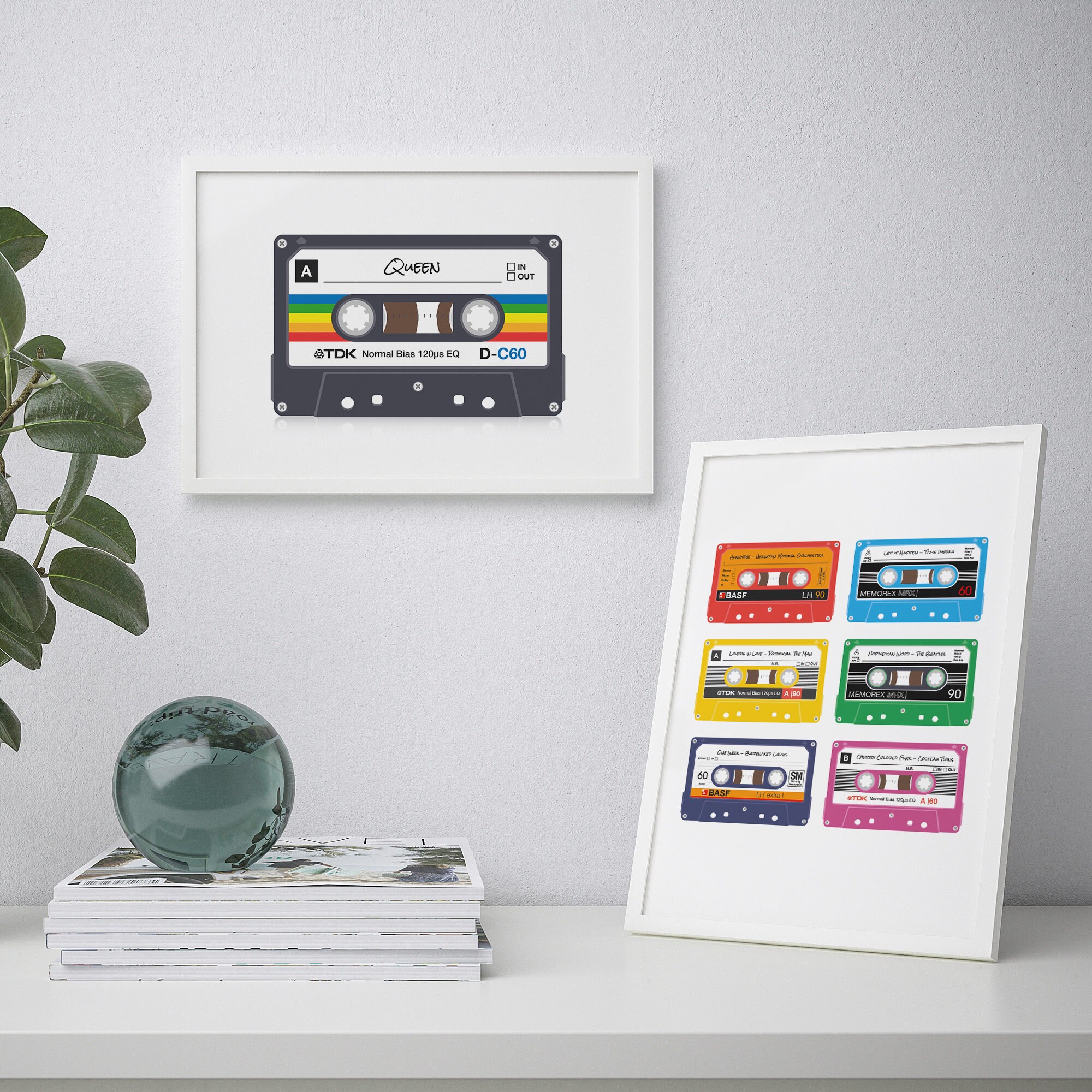6 Custom Retro Cassette Poster Print Personalised Music Mix | Etsy