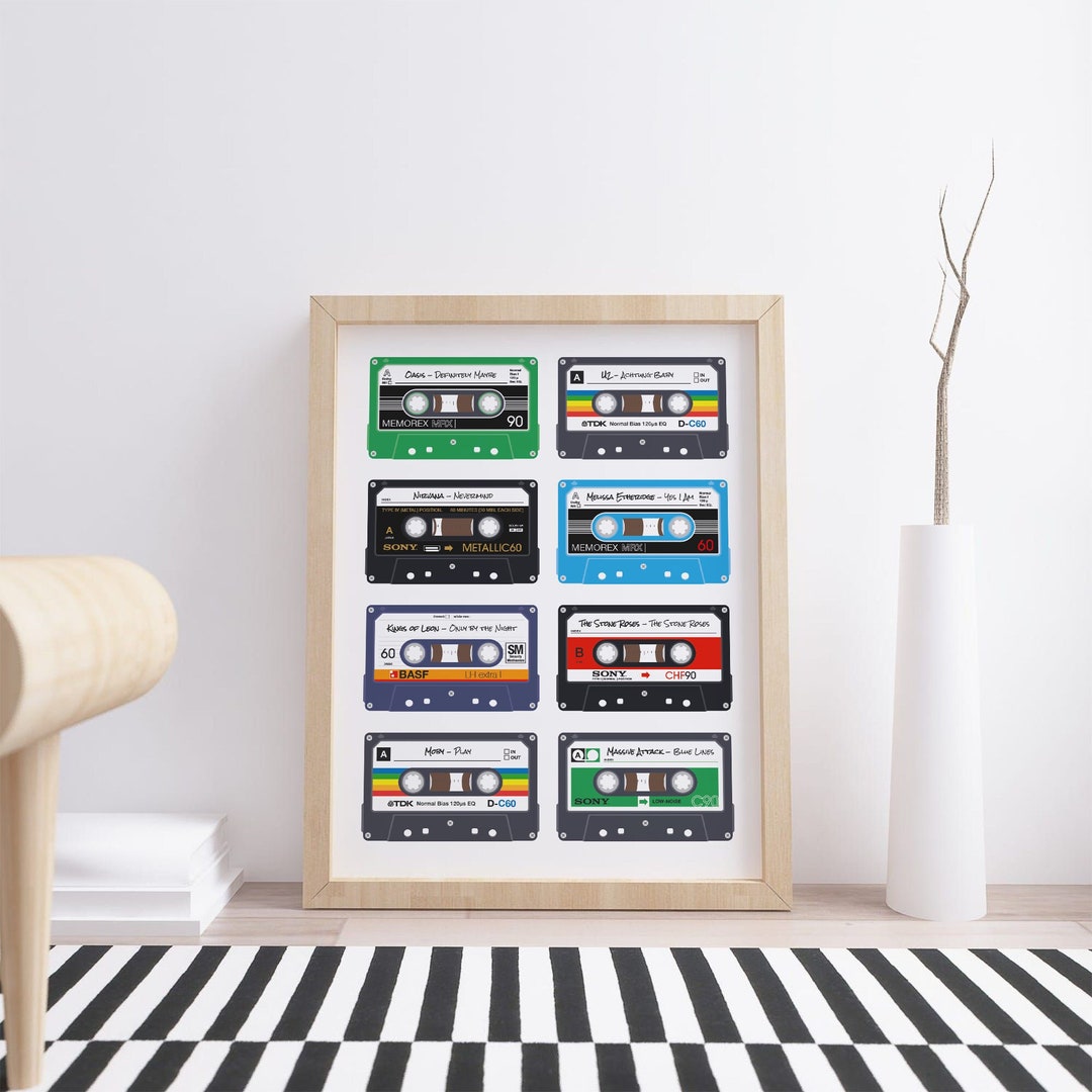 8 Custom Retro Cassette Poster Print Personalised Music/mix - Etsy