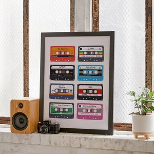 8 Custom Retro Cassette Poster Print Personalised Music/mix - Etsy UK
