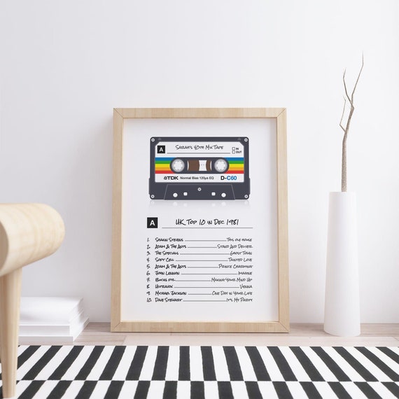 My Year Cassette Mix Tape Poster Print Personalised Retro | Etsy