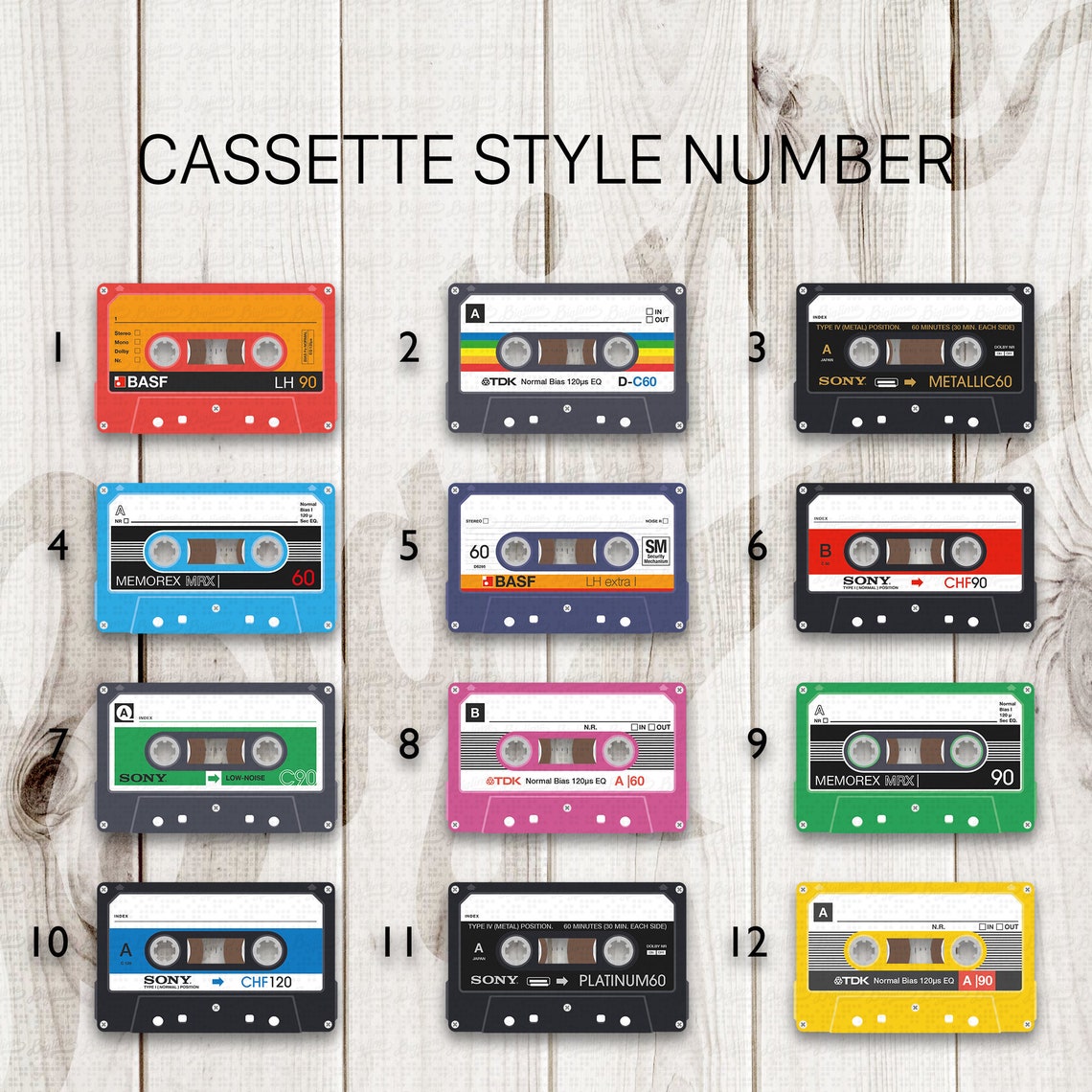9 Mix Tape Print Custom Wall Illustration Art Choose Your - Etsy UK