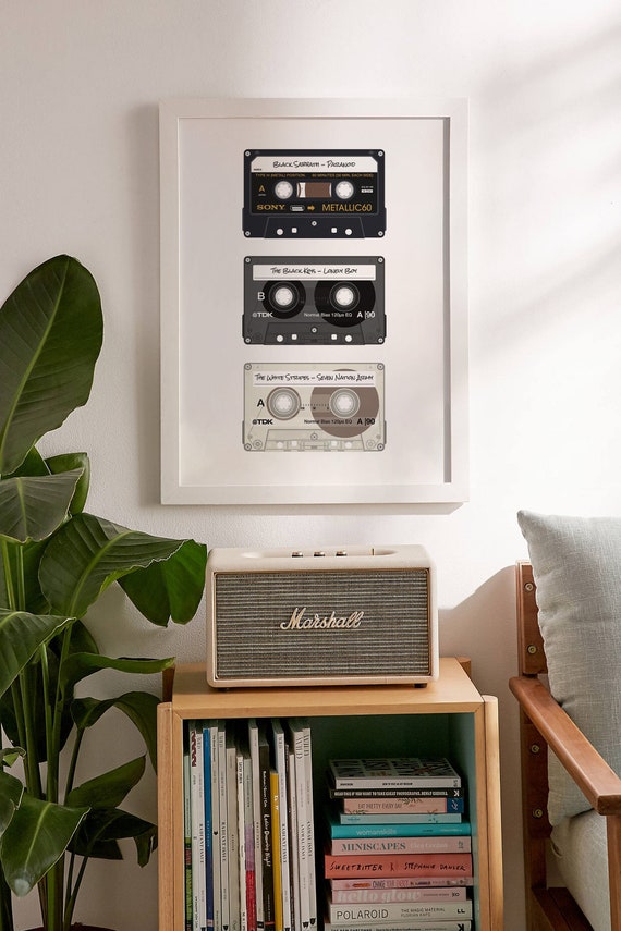 3 Custom Retro Cassette Poster Print Personalised Music Mix | Etsy