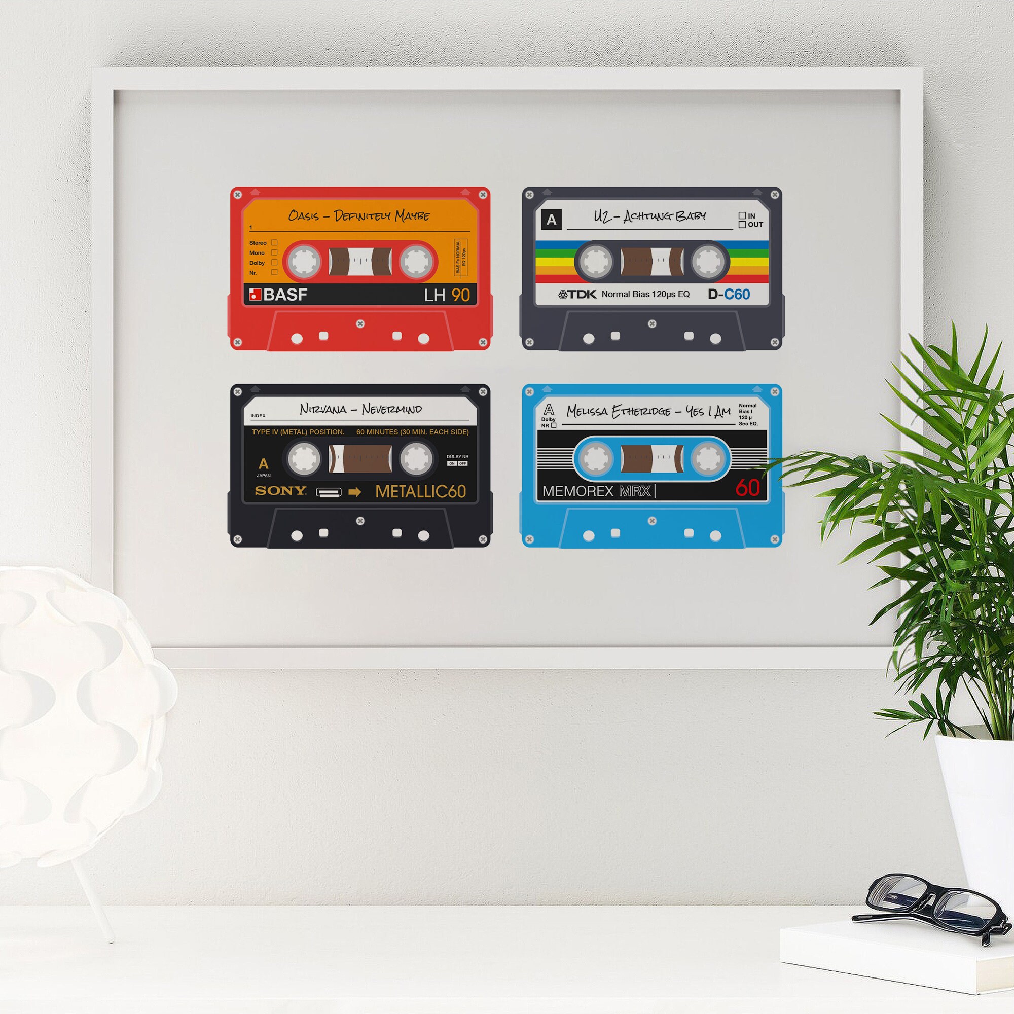 4 Custom Retro Cassette Print Personalised Music Mix Tape - Etsy UK