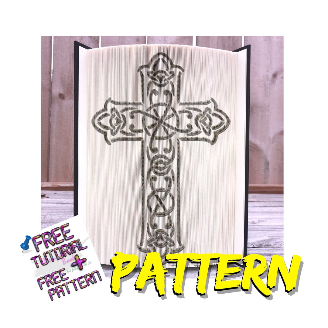 Cross Book Folding Pattern | DIY Bible Verse Folded Book Art | Book ...
