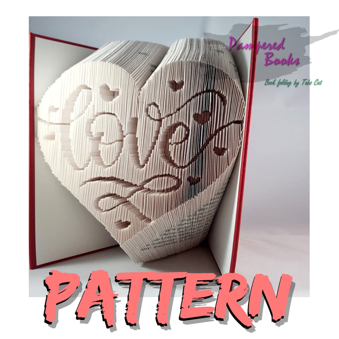 Love Heart Book Folding Patterns: 4 Different Sizes Bundle - Etsy