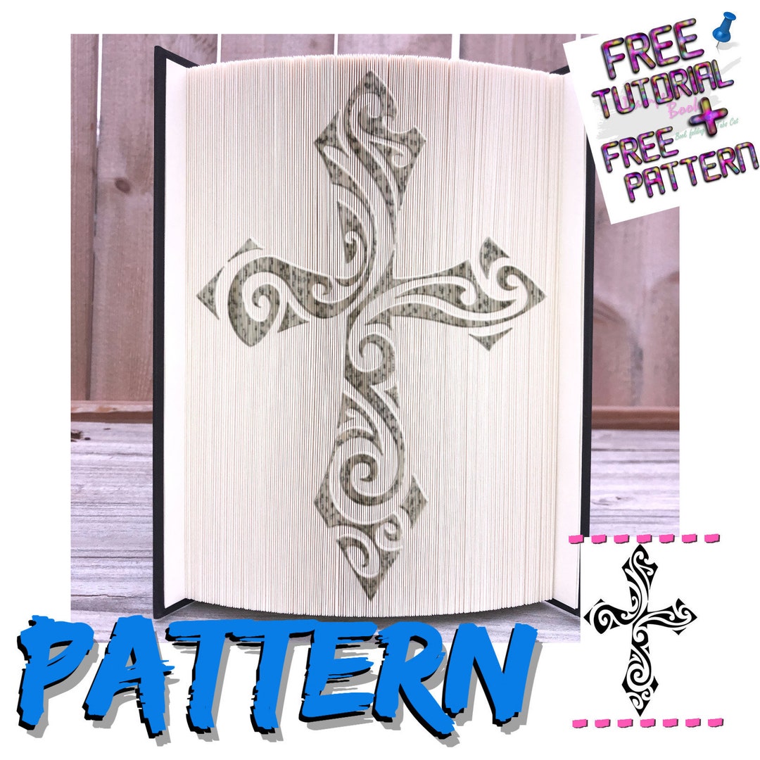 Cross: Book Folding Pattern | DIY Folded Book Art | Book Worm Gift ...