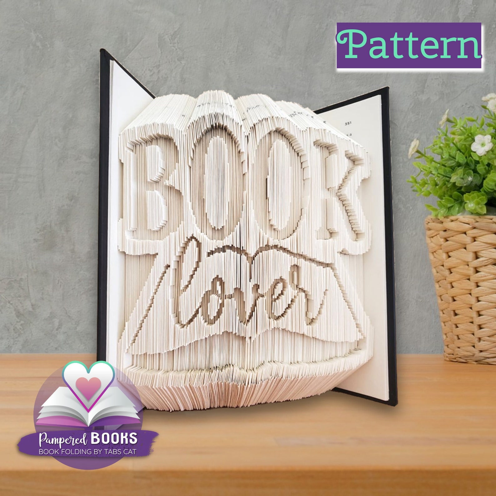 Book Lover Book Folding Pattern DIY Folded Book Art Book - Etsy