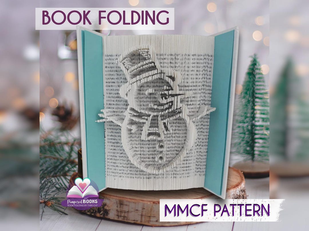 Snowman Book Folding Pattern | Folded Book Christmas, Winter, Snow ...