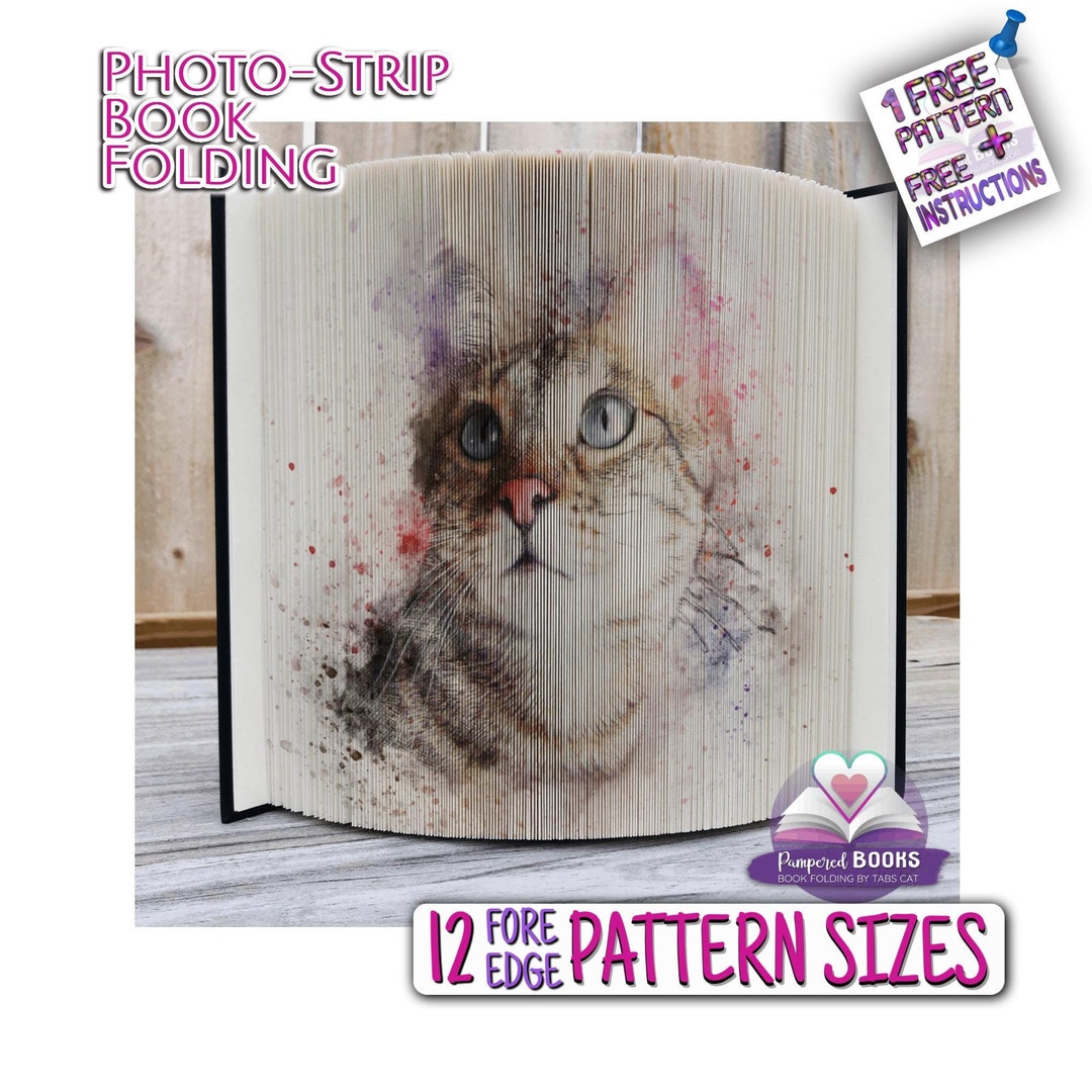 Cat Watercolor Book Folding Pattern: DIY Photo Strip Book Art Guide ...