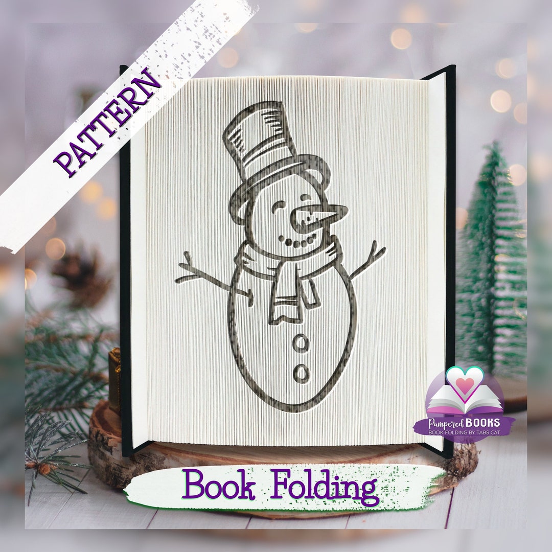 Snowman Book Folding Pattern | Folded Book Christmas, Winter, Snow ...