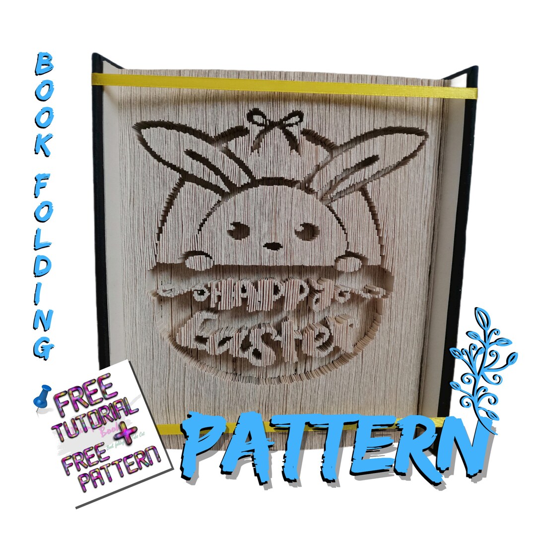 Easter Bunny Happy Easter Book Folding Pattern | DIY Easter Rabbit Book ...