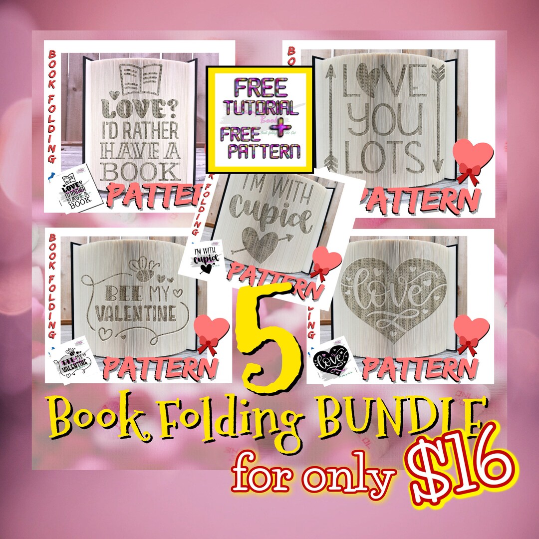 Love Heart Theme BUNDLE Sale Book Folding Patterns | DIY Book Lover ...