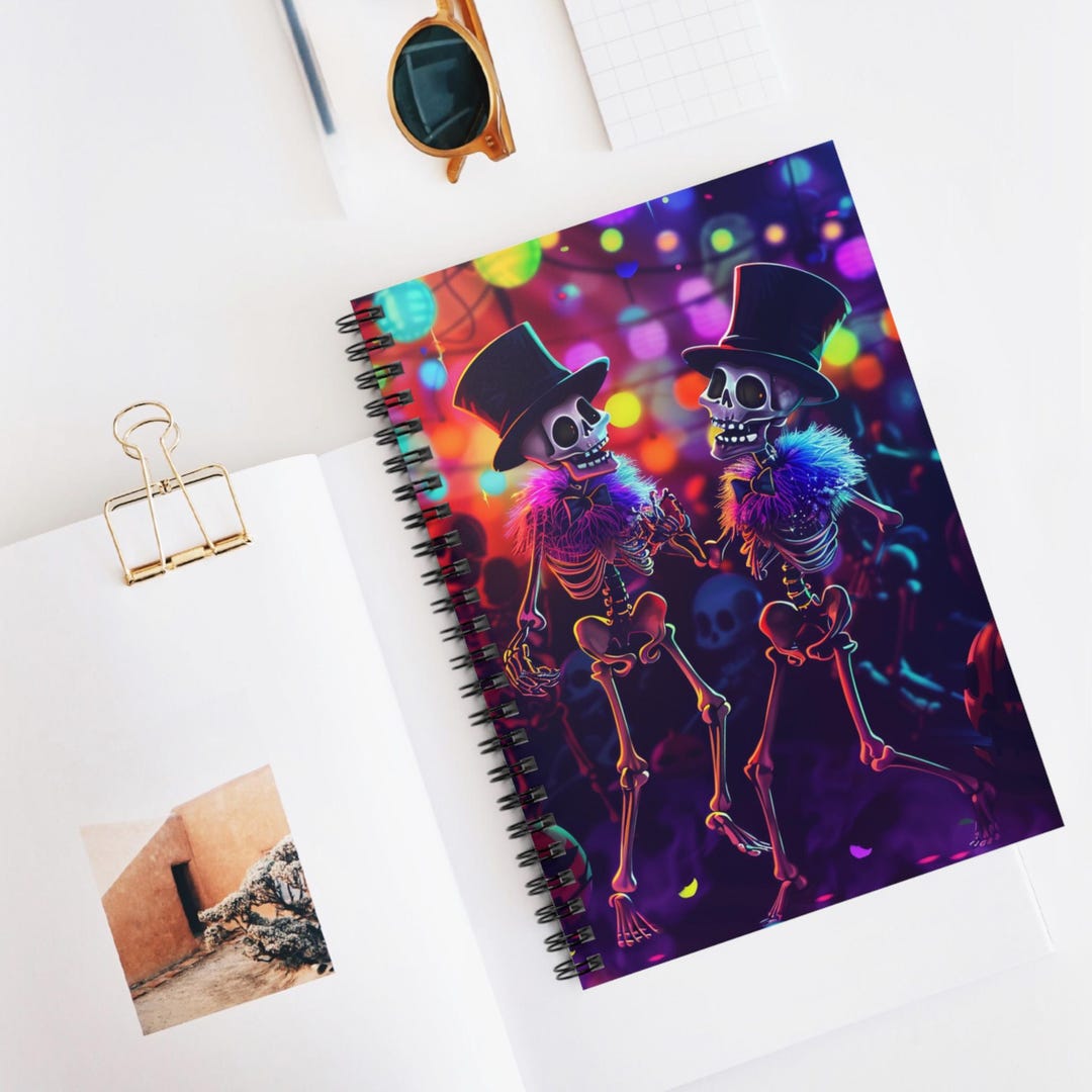 Spooky Skeleton Spiral Notebook: Halloween Journal, Gift for Writers - Etsy