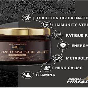 Organic 100% Pure Himalayan Shilajit Resin | Mushroom Extract ...