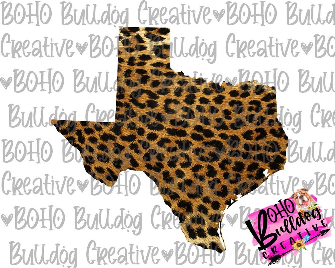 Leopard Texas State Png Download, Sublimation Design File, Leopard ...