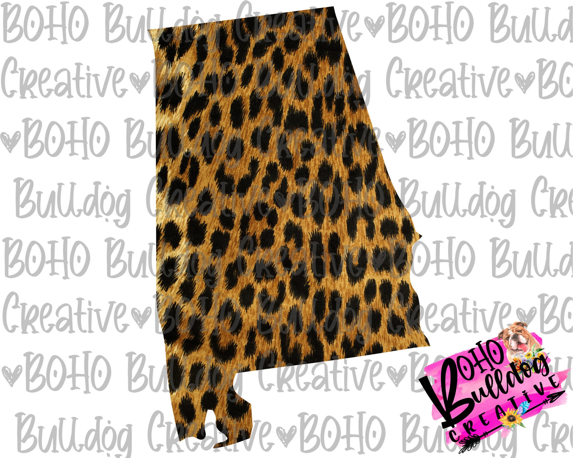 Leopard Alabama State Shape Png Download, Sublimation Design File ...