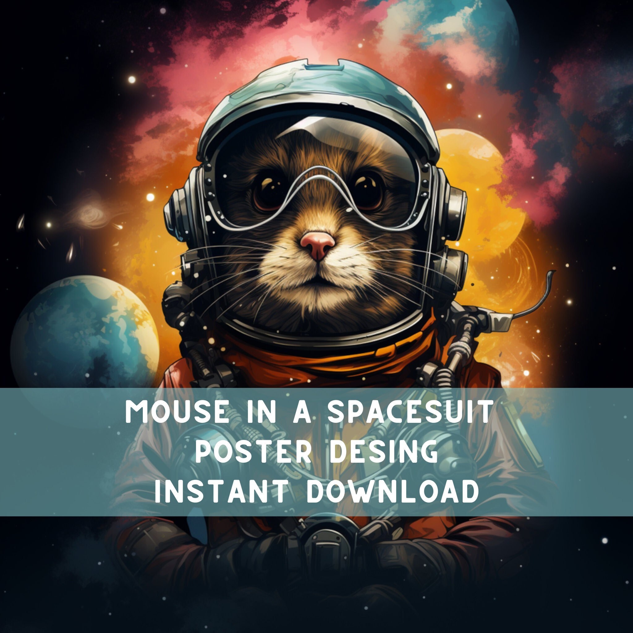 Mouse in a Spacesuit Design Instant Download Vector Art Space Explorer ...