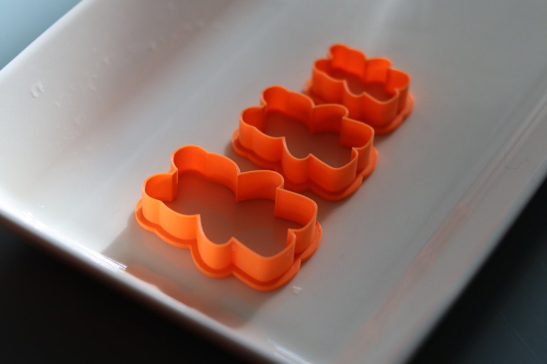 Teddy Bear Clay Cutters Set, 3d Printed Cookie Cutters, Earring Cutters ...