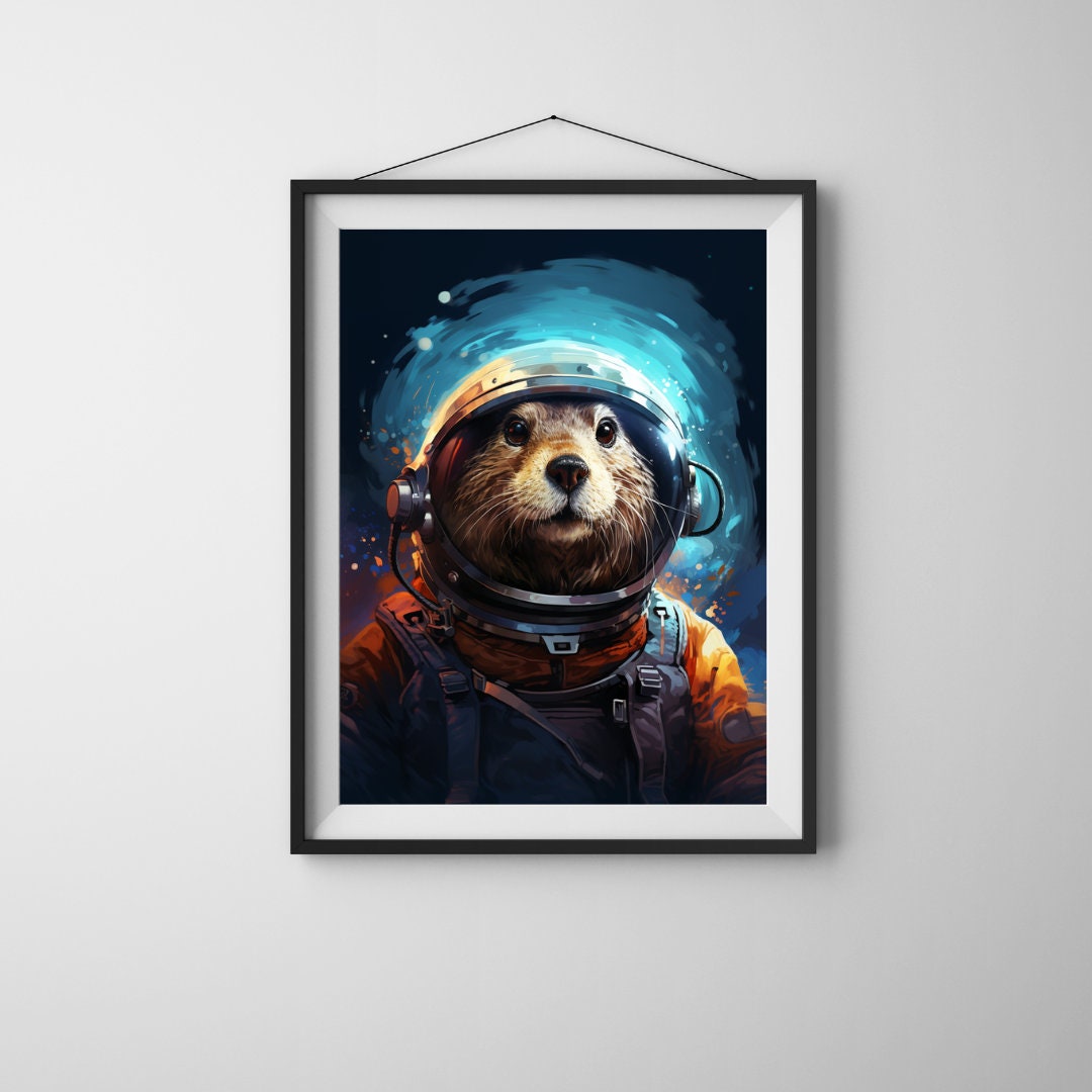 Otter in a Spacesuit Design Instant Download Vector Art Space Explorer ...
