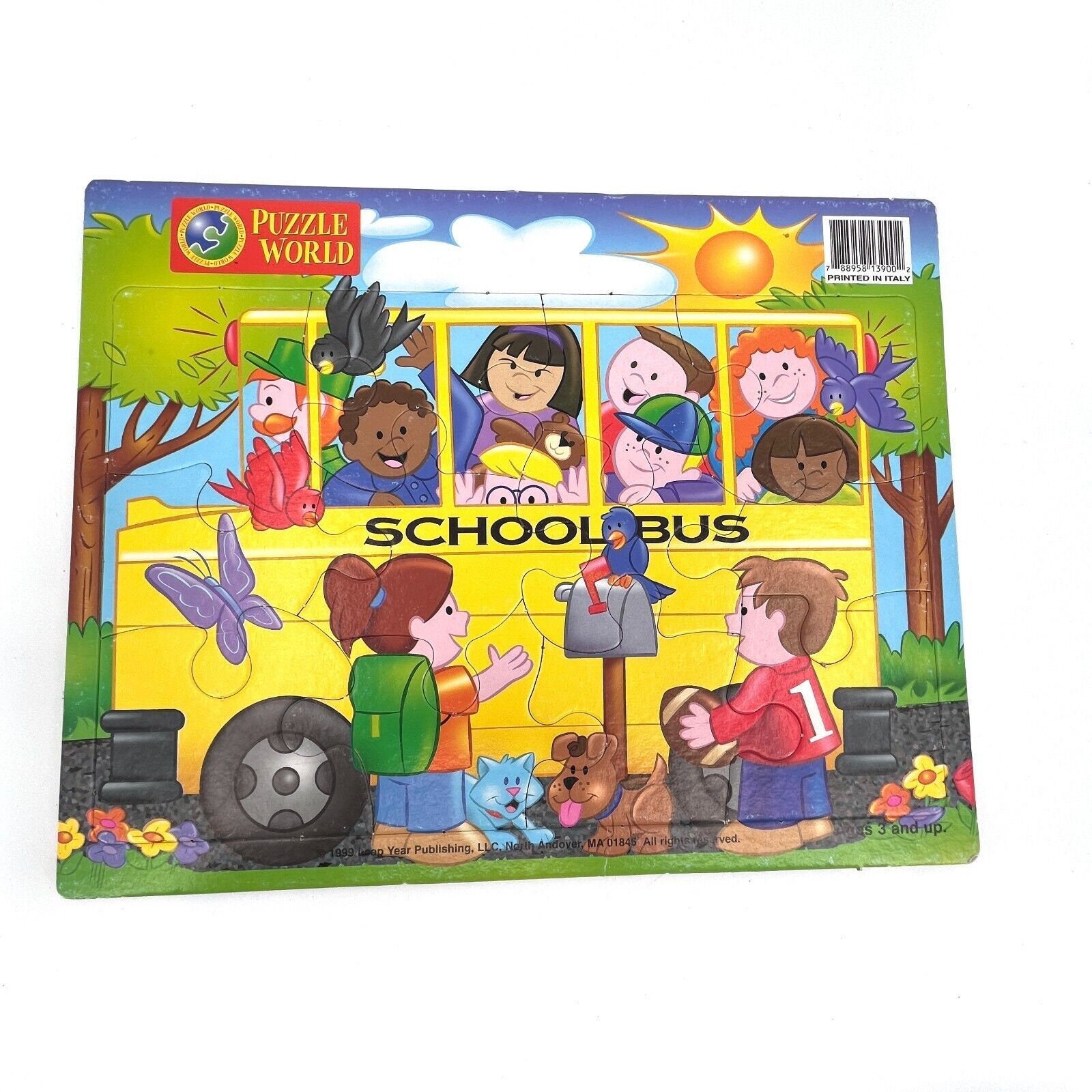 School Bus Leap Year Tray Puzzle Vintage 1999 Puzzle World Frame Tray ...