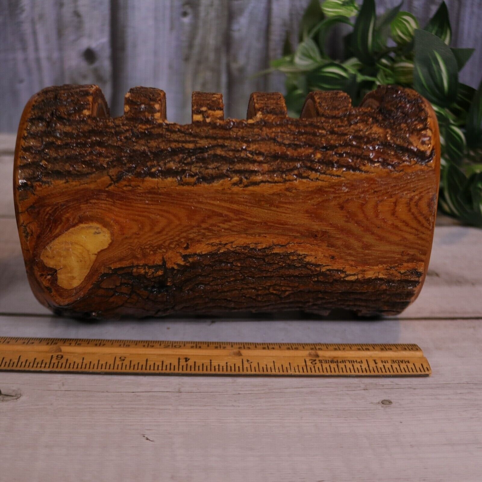 Vintage Log Slice Coasters in Log Holder Live Edge Tree Bark Unique - Etsy