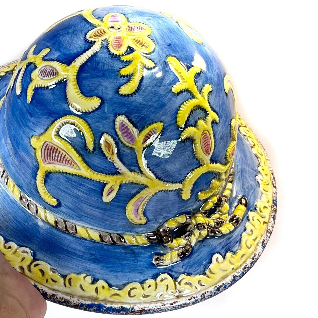 Vintage Ceramic Hat Wall Hanging Bonnet Floral Midwestern Home Products ...