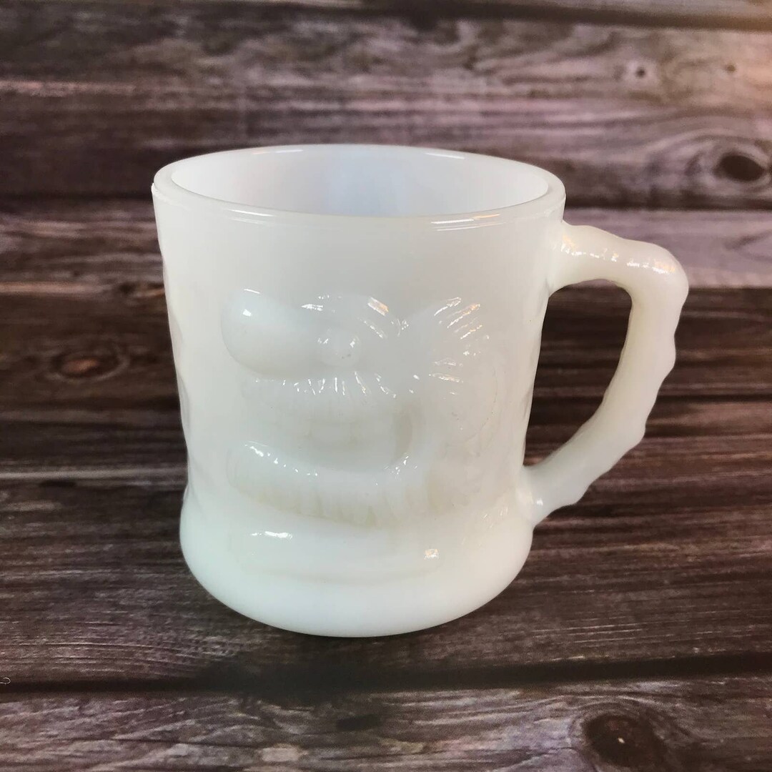 Fire King Milk Glass GROG MUG by BC Comics Johnny Hart Caveman Vintage ...