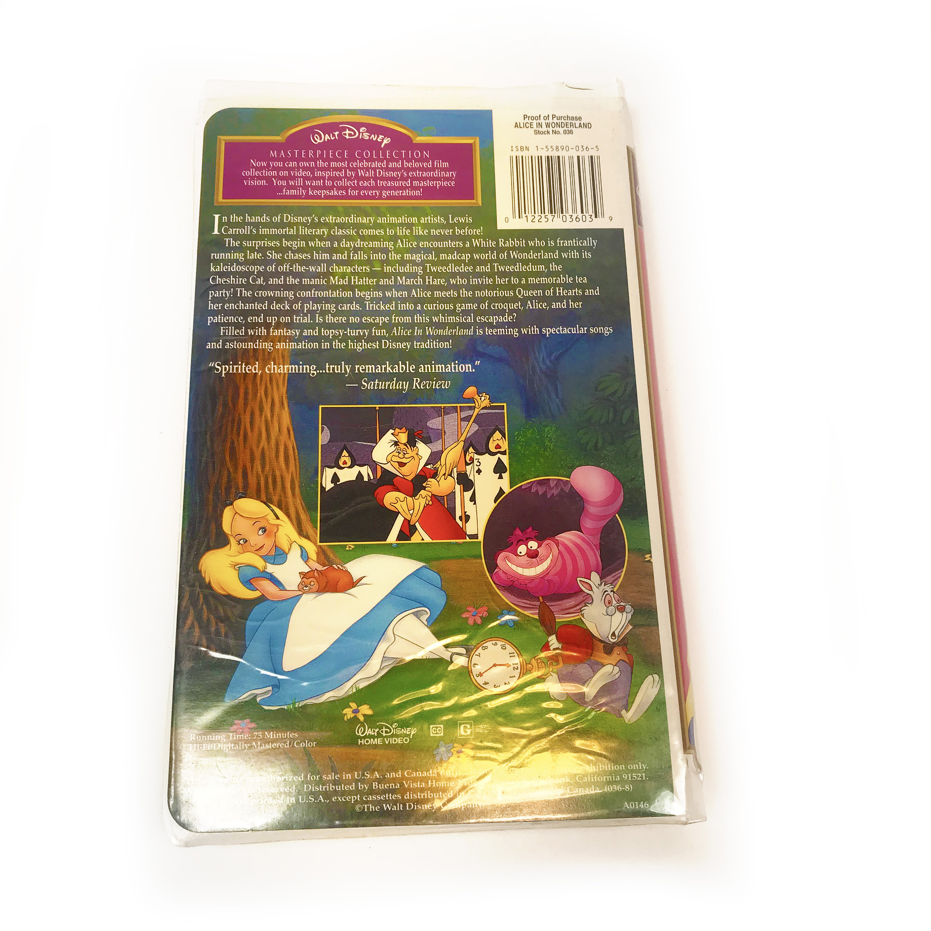 Alice in Wonderland VHS Walt Disney Masterpiece Collection - Etsy