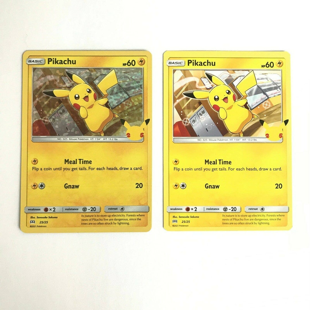 RARE Pokemon Pikachu lot de 2 HOLO & NON 25 anniversaire McDonald's ...