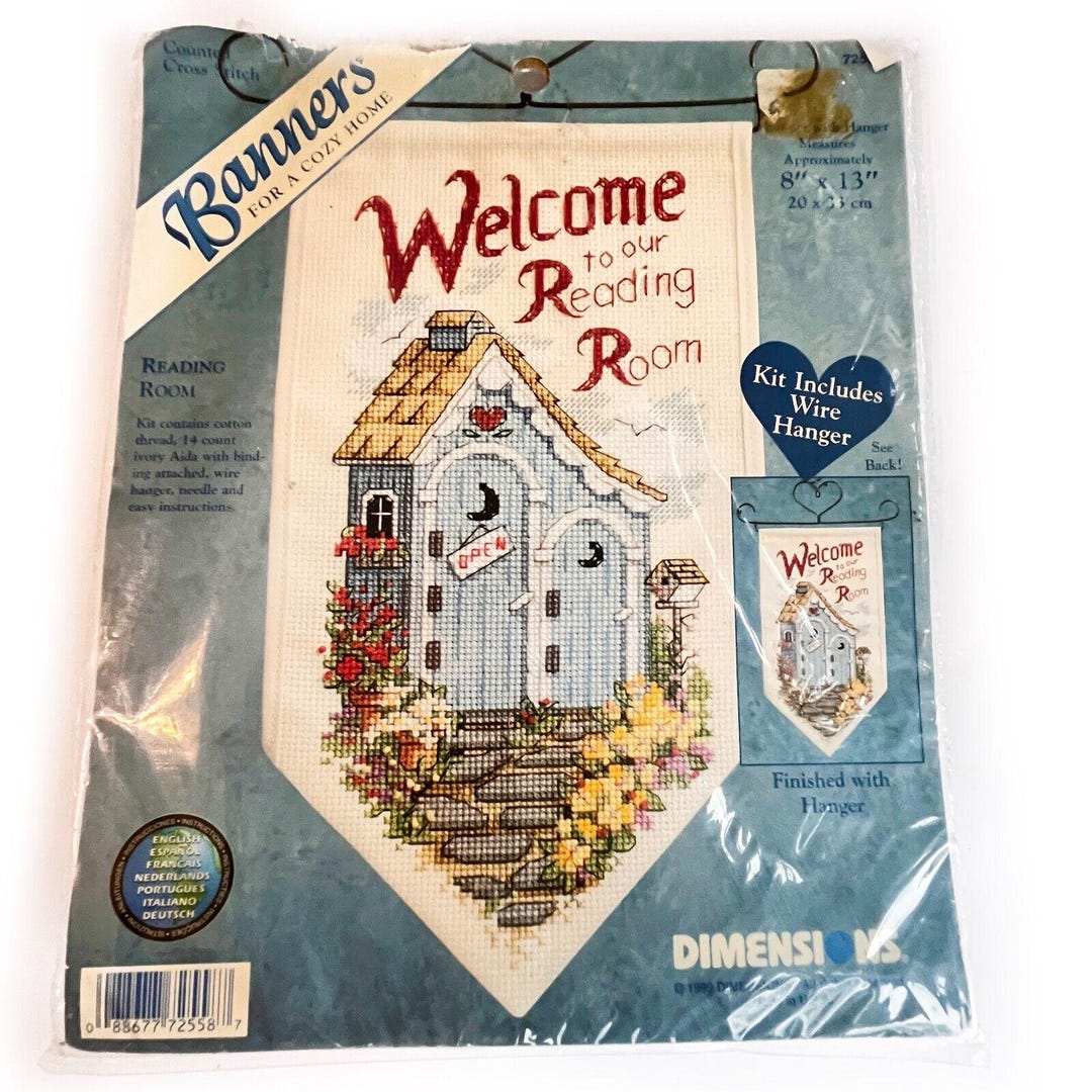 Dimensions 72558 Welcome to Our Reading Room Banner Cross Stitch Kit ...