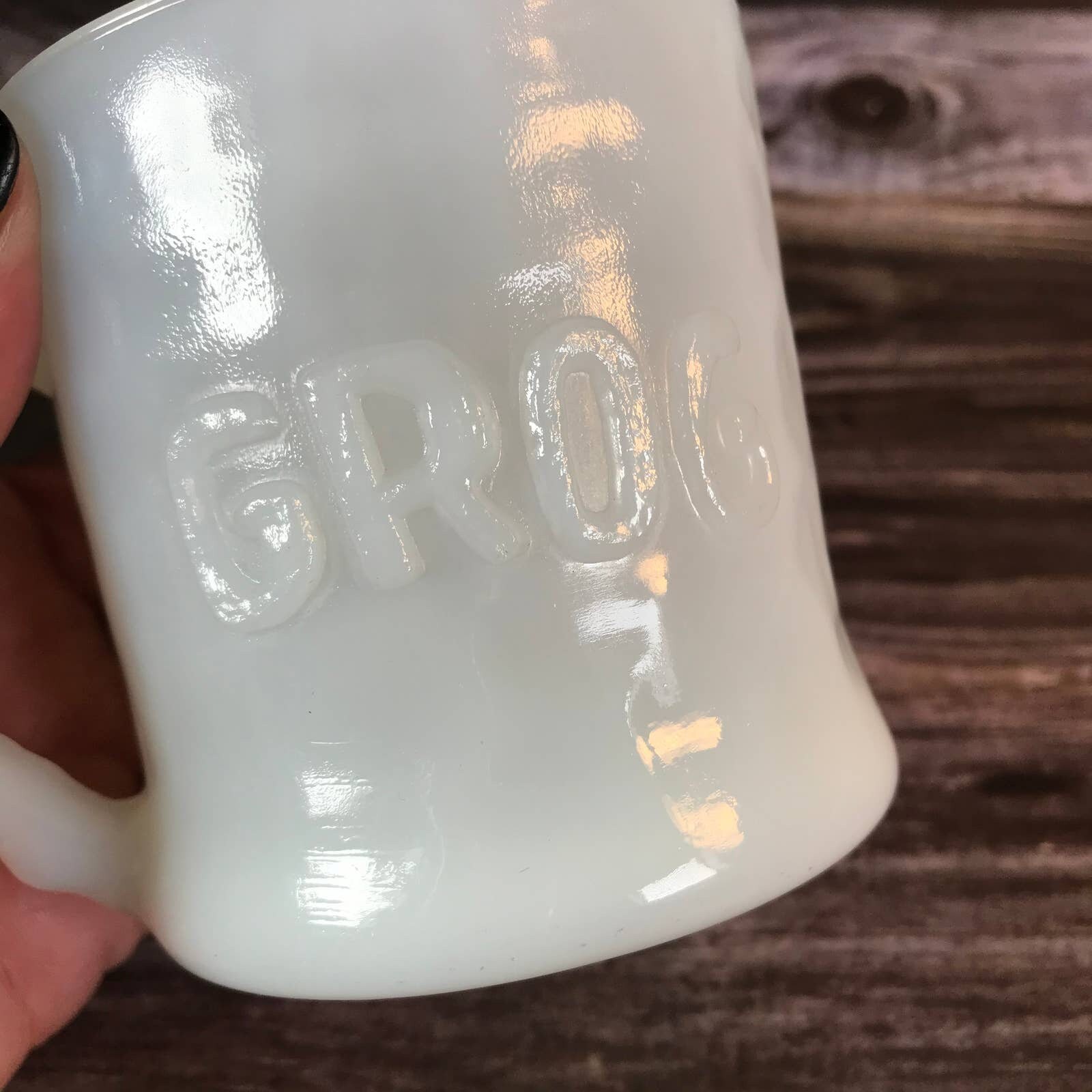 Fire King Milk Glass GROG MUG by BC Comics Johnny Hart Caveman Vintage ...