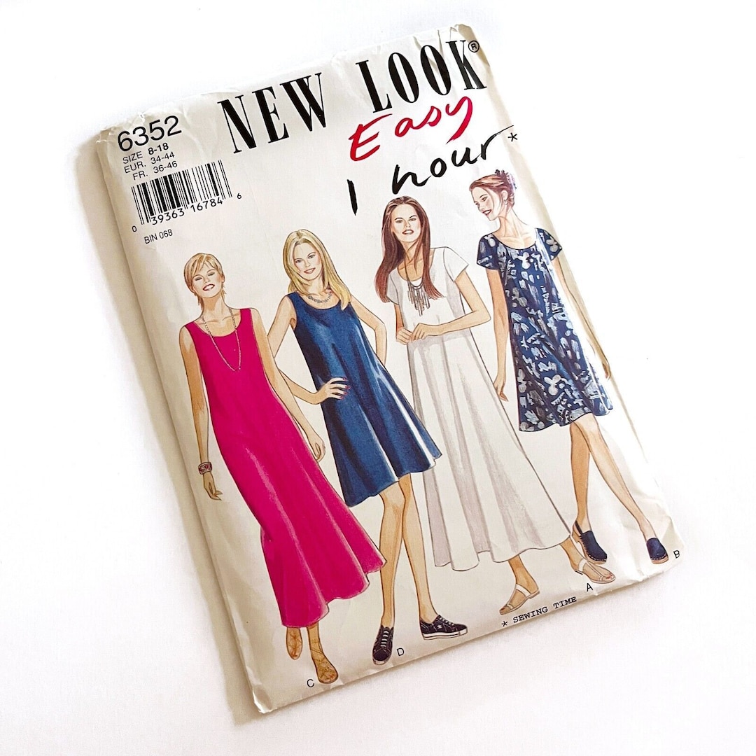 New Look Sewing Pattern 6352 Sizes 8-18 Easy 1 Hour Dresses NEW UNCUT Learn to Sew Easy 1 Hour ...