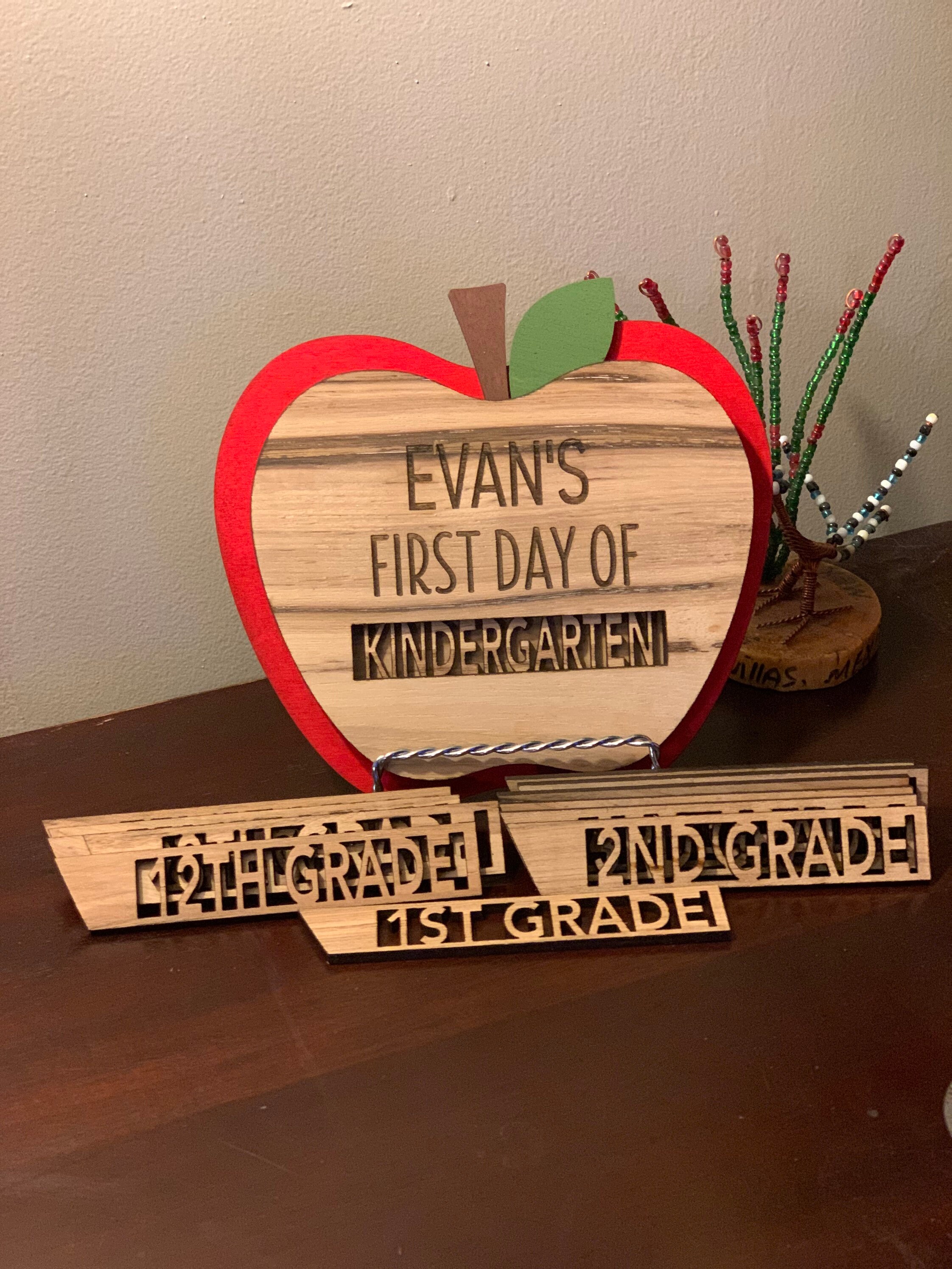 First Day of School Apple Sign for photos. Wooden. Pre-K to | Etsy