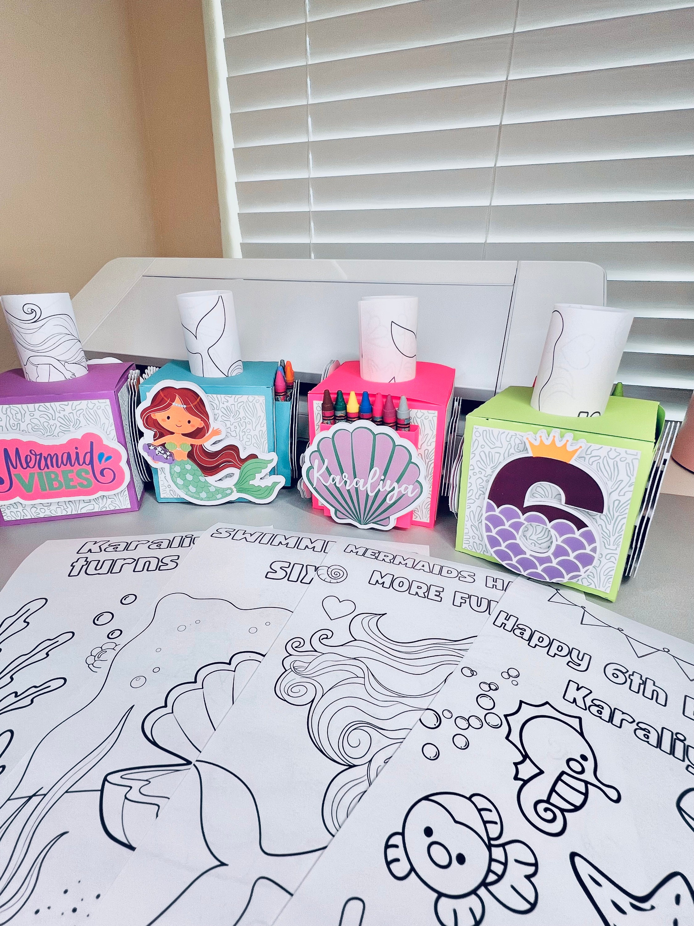 Coloring Activity Box Template-digital Cutting File Silhouette Studio ...