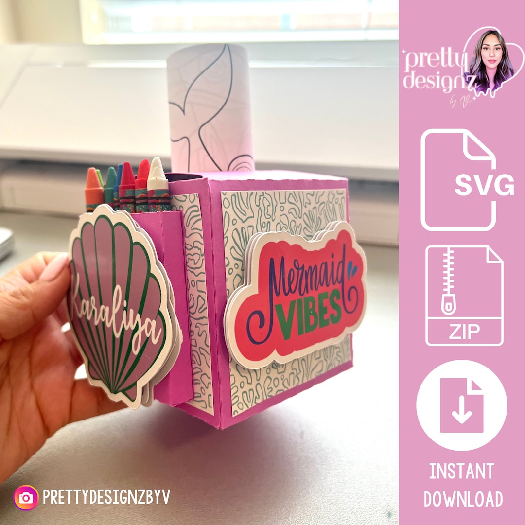 Coloring Activity Box Template-digital Cutting File Silhouette Studio ...