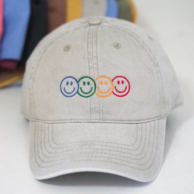 Smiley Face Baseball Cap - Etsy