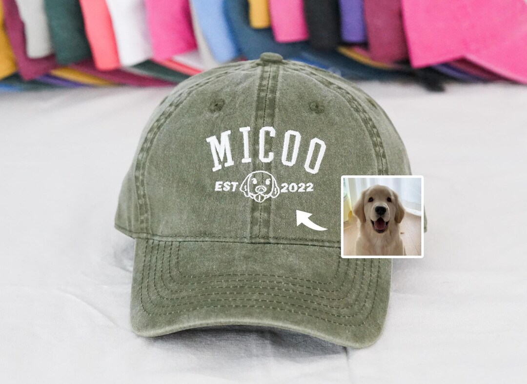 Embroidered Pet Portrait Hat: Custom Dog Cat Outline Cap - Etsy