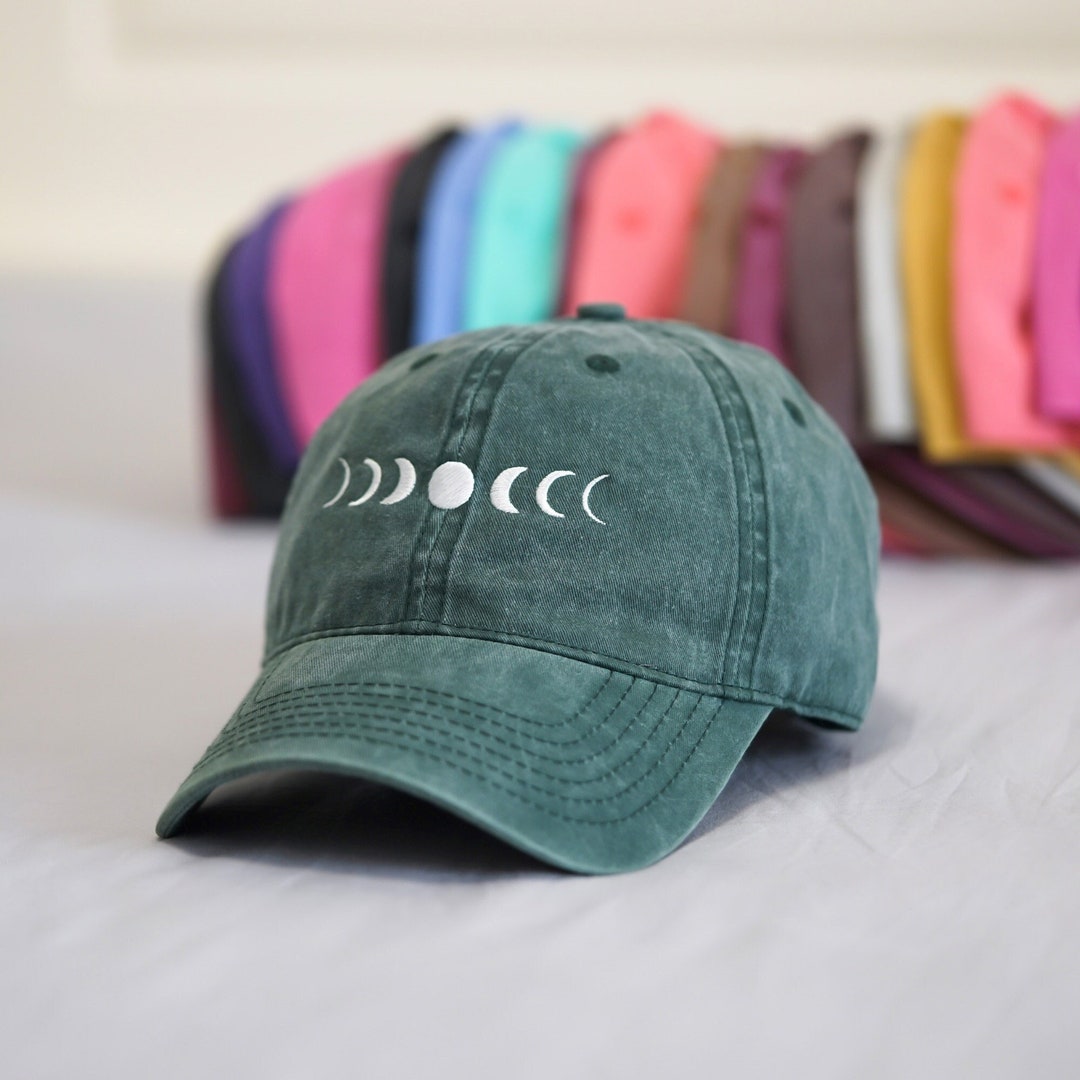 Moon Phase Embroidered Baseball Caps, Constellation Unisex Hat ...