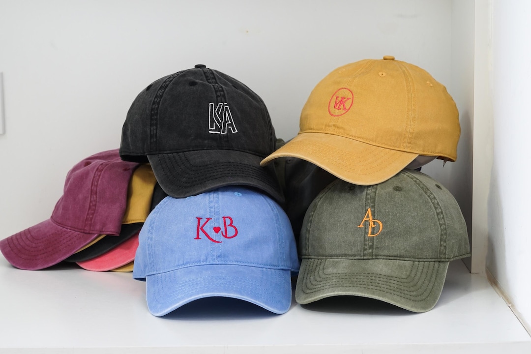 Custom Double Initial Baseball Cap: Embroidered Couple Hats - Etsy