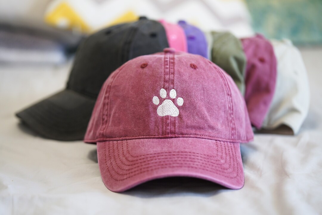 Cat's Paw Embroidered Baseball Caps, Animal Lover Paw Hat, Pet Memorial ...