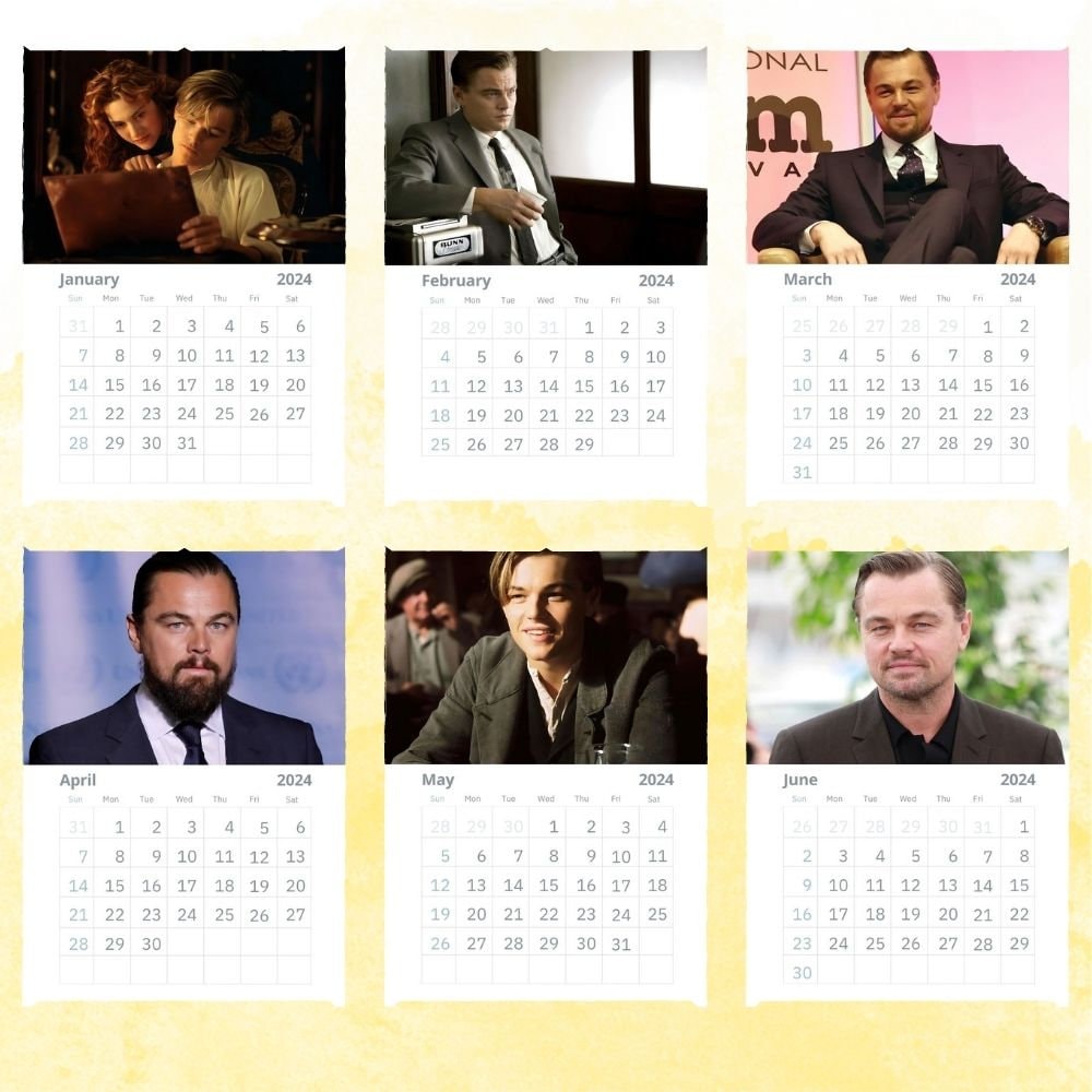 Leonardo DiCaprio Vertical Wall Calendar 2024 | Vertical Wall Calendar ...