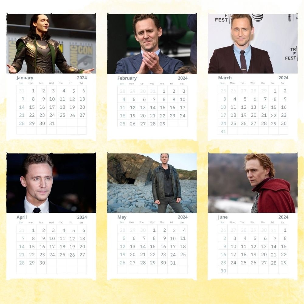 Tom Hiddleston Calendar 2024 | Wall Calendar | Gift for Her sold by Ian ...