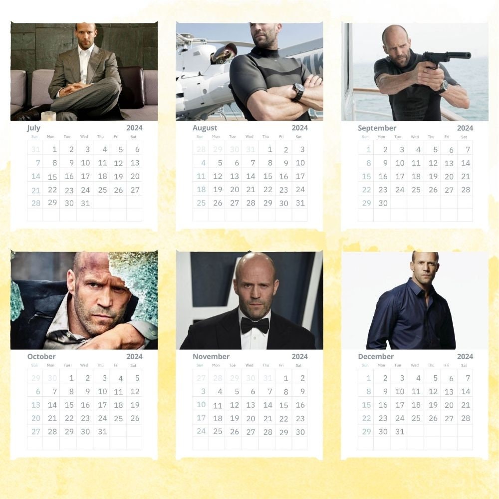 Jason Statham Calendar 2024 | Wall Calendar | Gift for Her sold by Owen ...