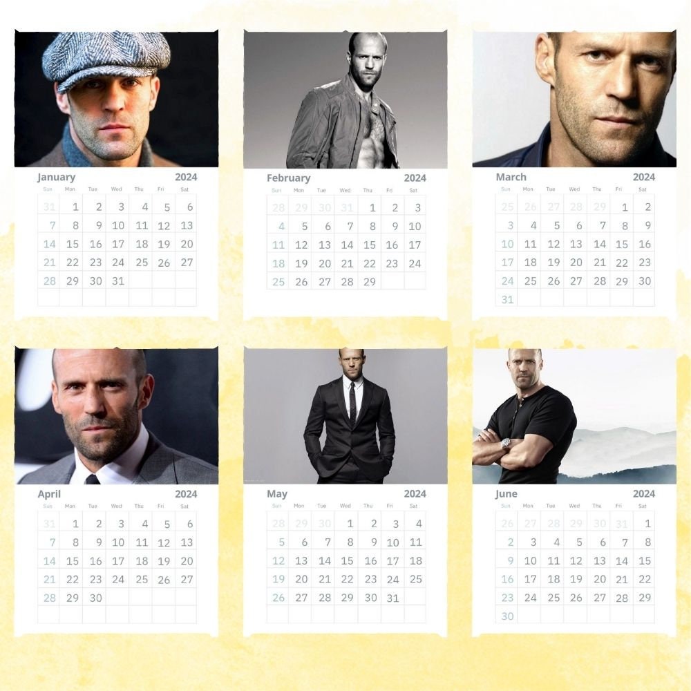 Jason Statham Calendar 2024 | Wall Calendar | Gift for Her sold by Owen ...