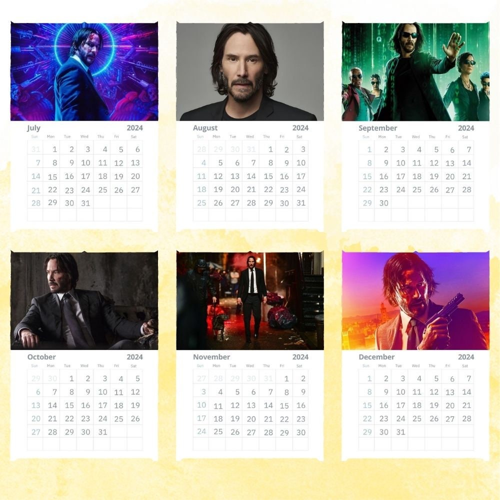 Keanu Reeves Calendar 2024 | Wall Calendar | Gift for Her sold by ...